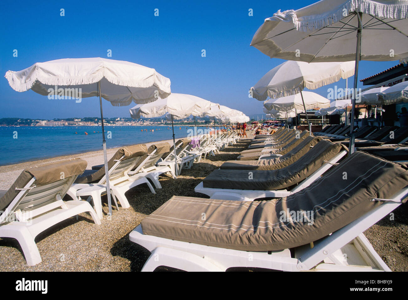 Empty private beach in southern France Stock Photo - Alamy