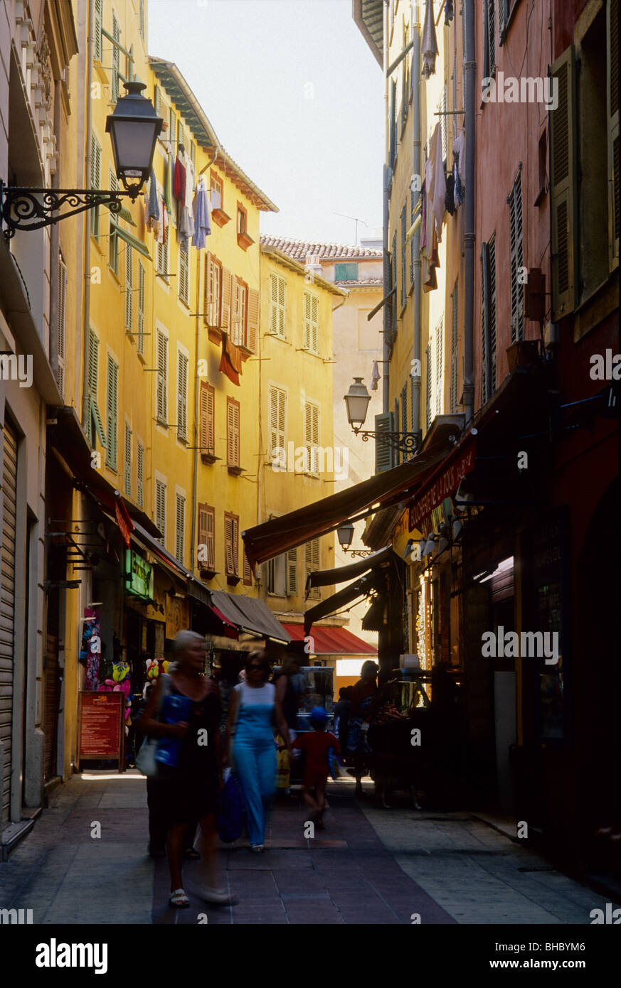 Lively scene in summer time French Riviera cities Stock Photo - Alamy