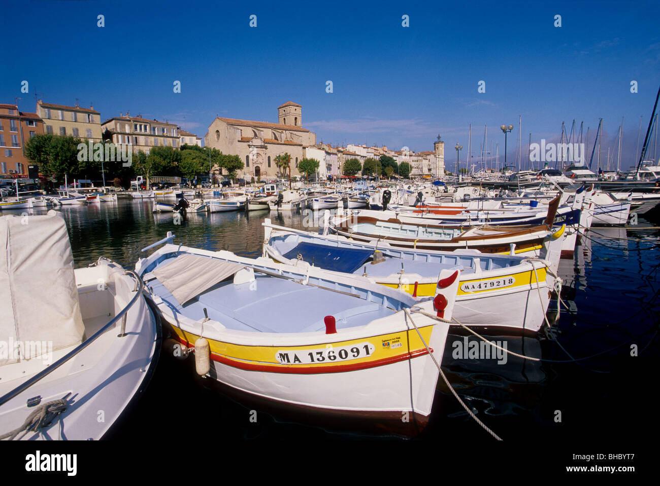 The picturesque and colorful fishing boat of the coastal mediterranean ...