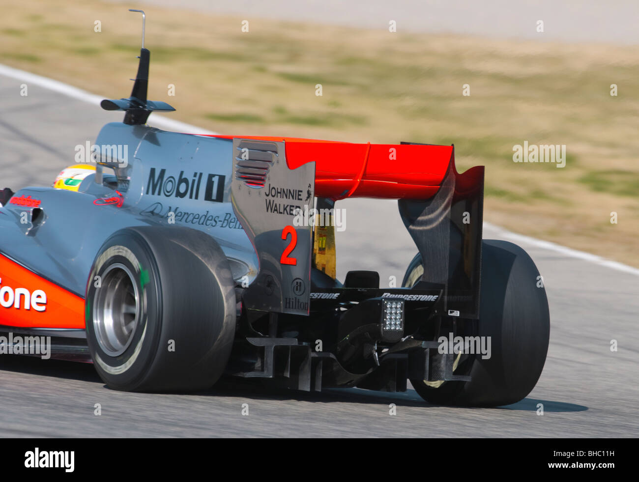 Jenson BUTTON (GB) drivng the McLaren MP4-25 Formula One racing car in ...