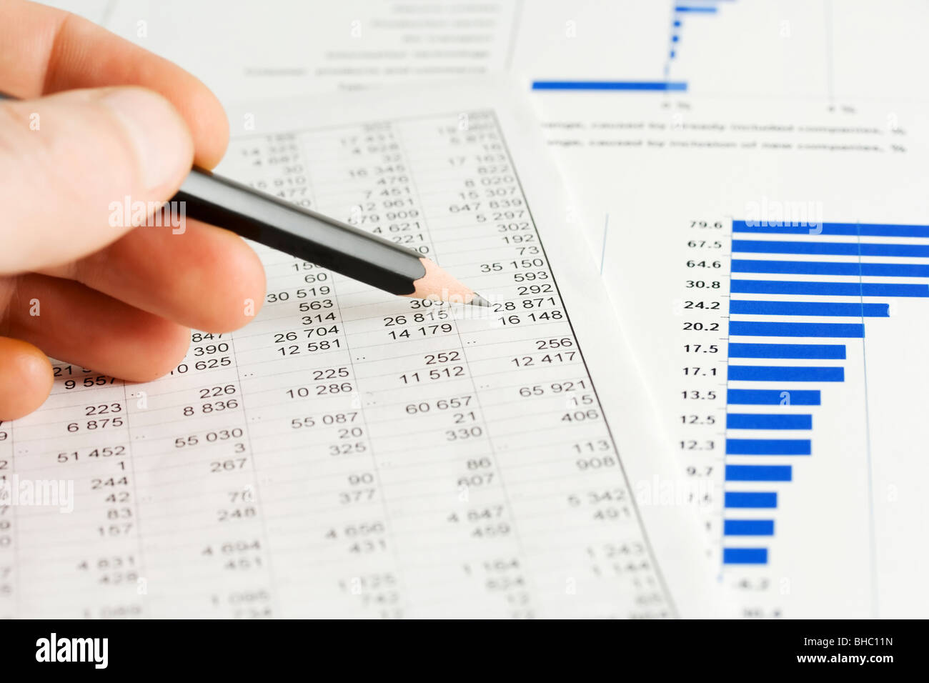 Analysis of stock market reports Stock Photo - Alamy
