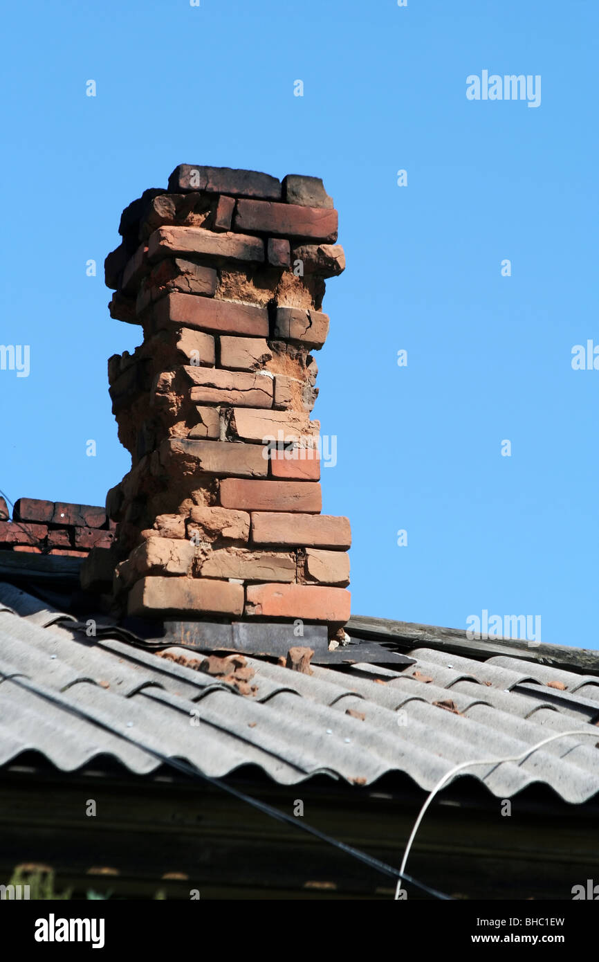 Residential house with tall exterior chimney hi-res stock photography ...