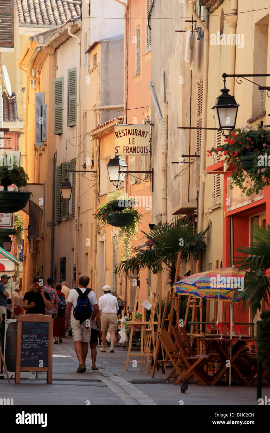 Lively scene in summer time French Riviera cities Stock Photo - Alamy