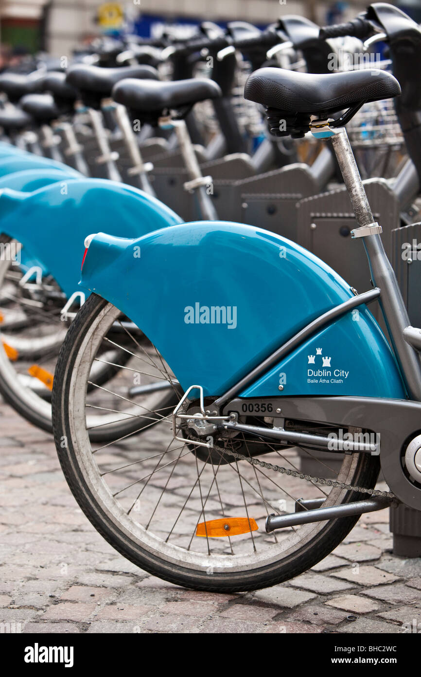 Bicycles in the steet. Dublin, Ireland Stock Photo - Alamy