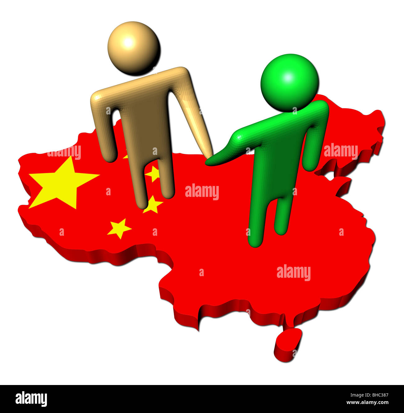 abstract people shaking hands on China map flag illustration Stock ...