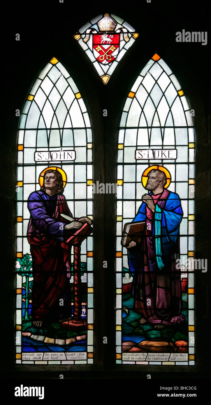 A stained glass window by Edward Liddall Armitage depicting Saints John ...