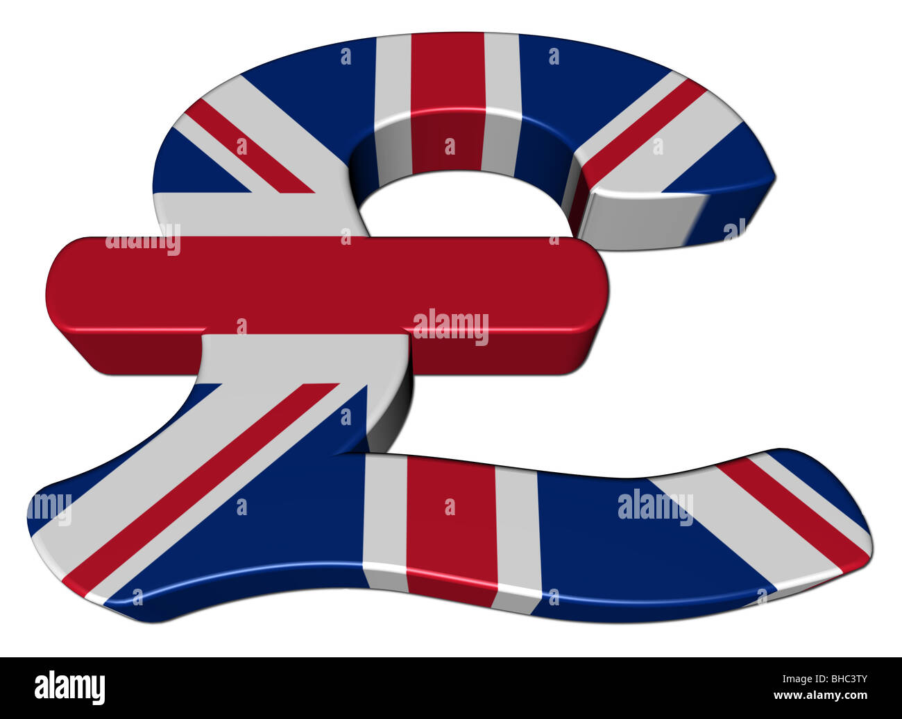 British Pound symbol with flag on white illustration Stock Photo - Alamy