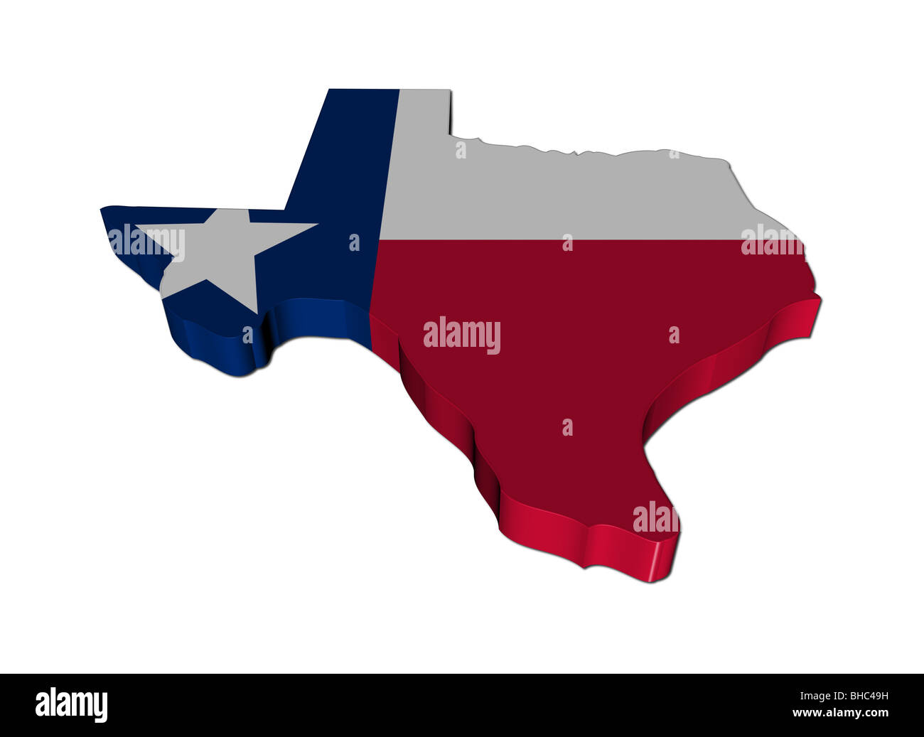 Texas map with Texan flag 3d render illustration Stock Photo - Alamy