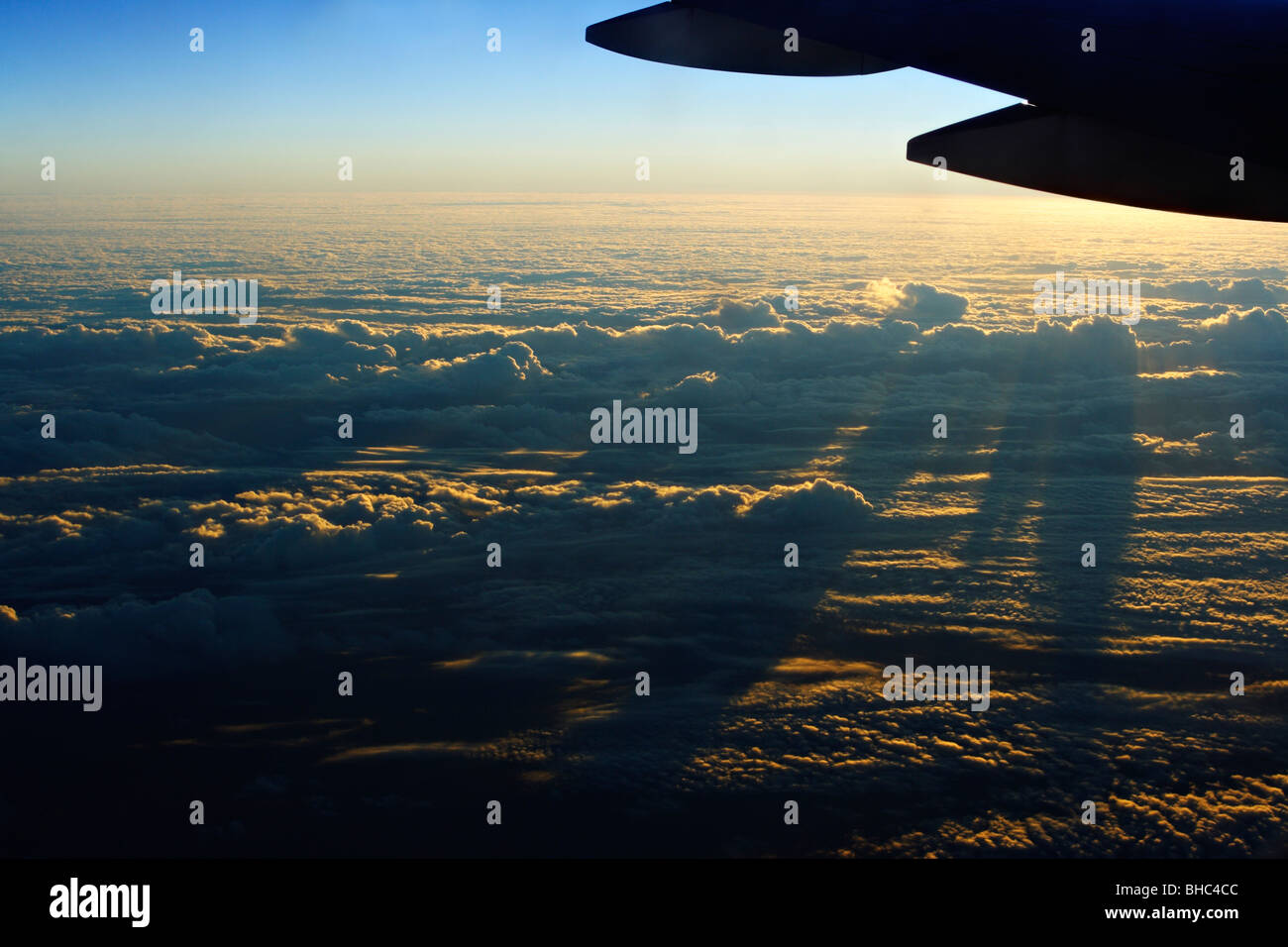 Aerial view of cloud formation at 40,000 feet from an airplane Stock ...