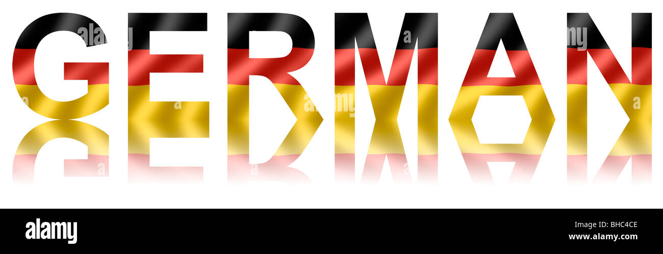 German reflective lettering in 3D with German flag inset Stock Photo ...