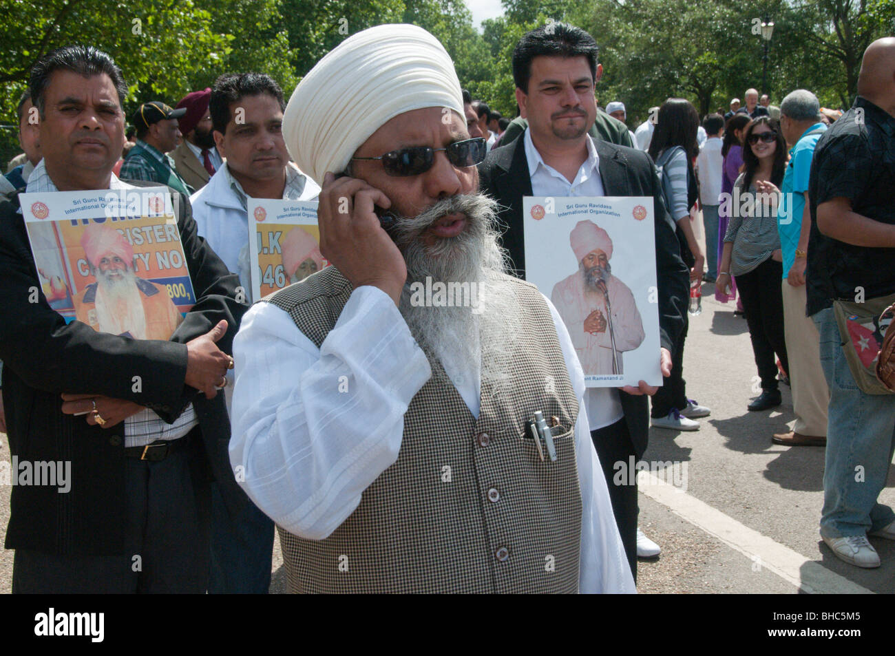 Ravidassia March against Caste Discrimination by Sikhs. Man in turban ...