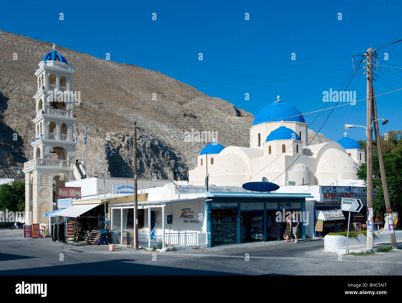 Church and Monastery at Perissa, Santorini, Cyclades islands, Greece ...