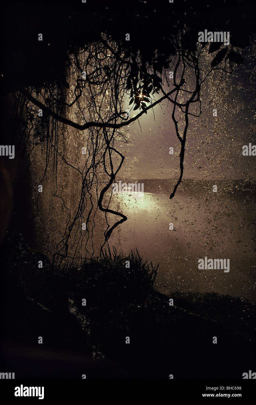 Behind the waterfall Stock Photo - Alamy