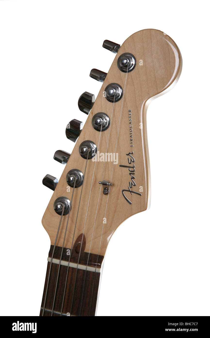 Detail shot of Fender Stratocaster guitar headstock Stock Photo - Alamy