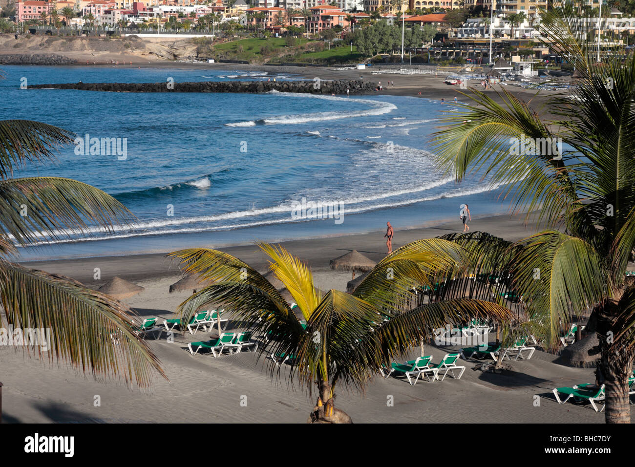 The beach of Playa de Torviscas on the Costa Adeje Las Americas ...