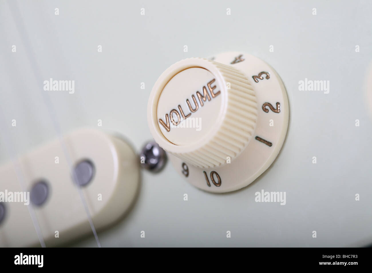 Volume and tone controller on a Fender Stratocaster guitar Stock Photo ...