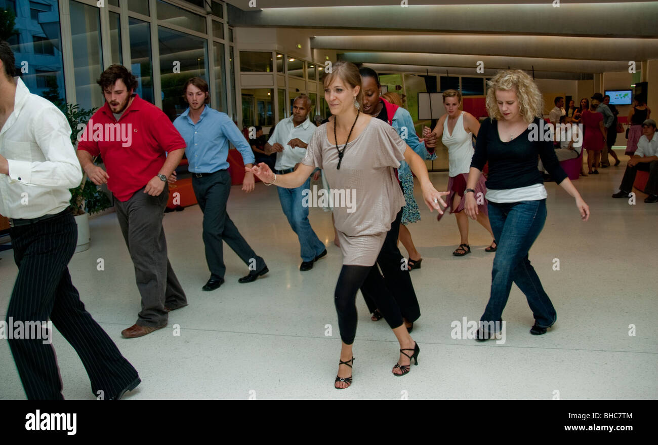 Paris, France, group of modern dancers, Teens Learning to Dance Salsa ...
