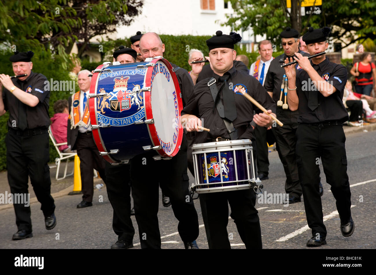 Twelfth of July Loyalist parade, Belfast, Northern Ireland Stock Photo ...