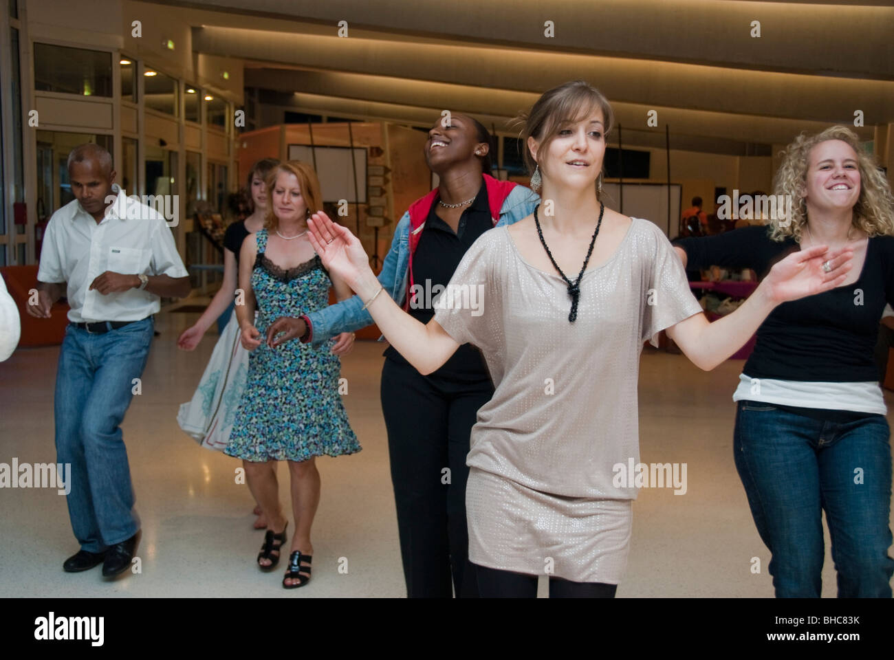 Paris, France, Teens Learning to Salsa Dance, Line Dancing, Instructor ...