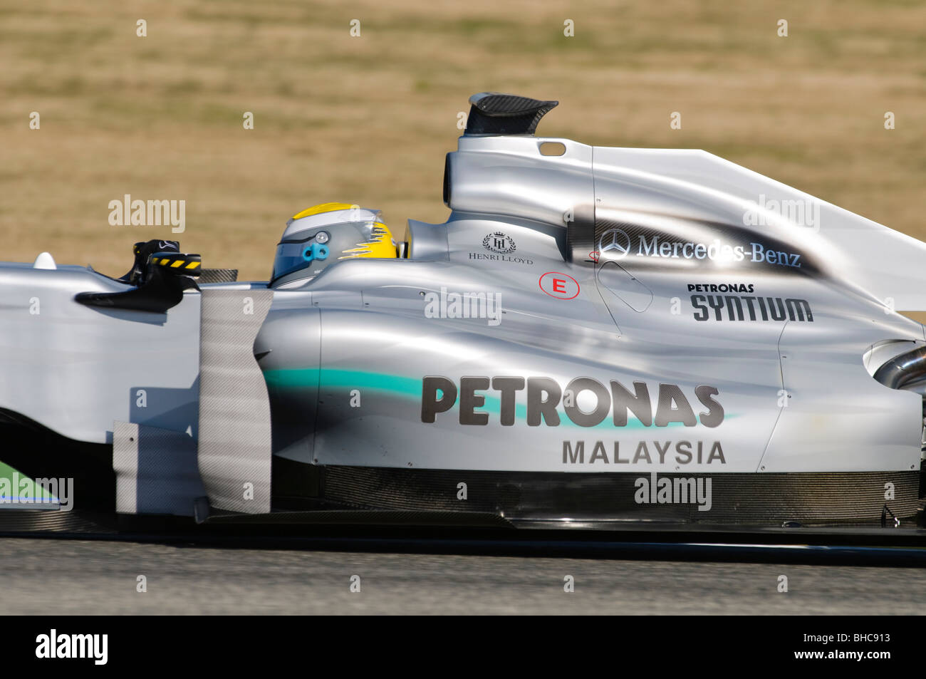 Nico ROSBERG driving the Mercedes MGP W01 Formula 1 race car in ...