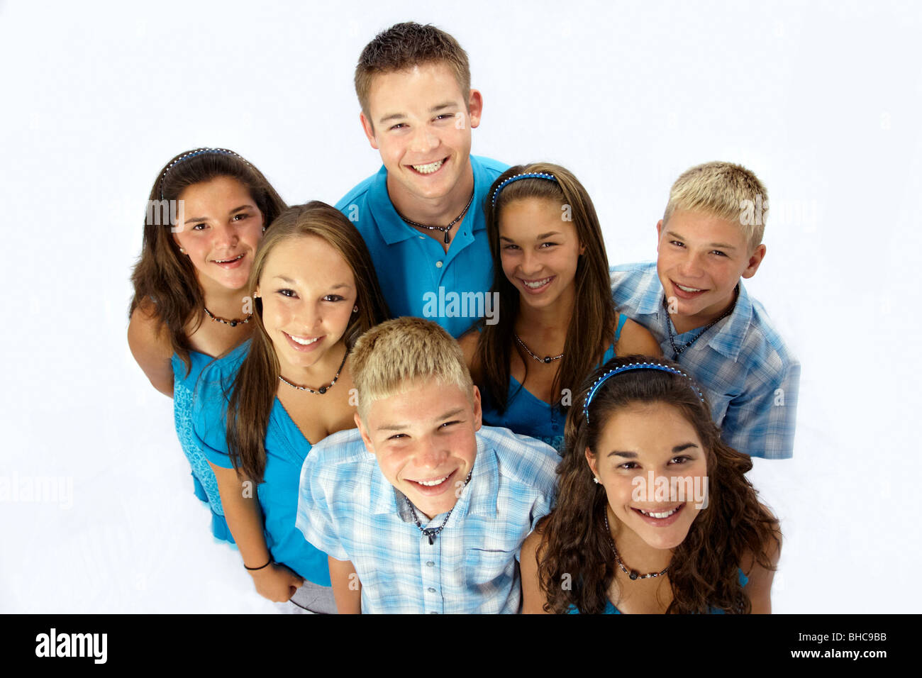 Seven children from the same family with twins and triplets Stock Photo ...
