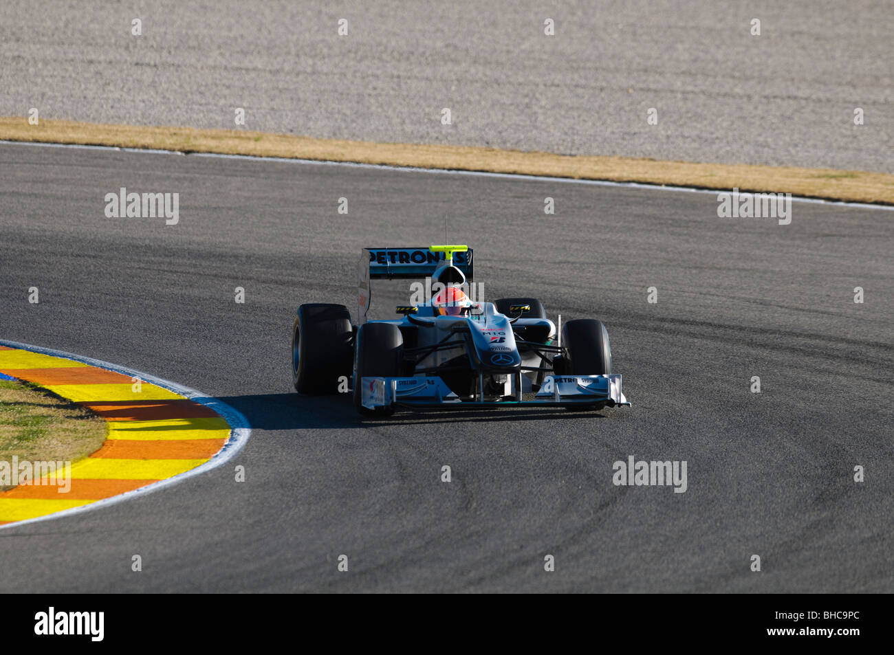 Michael SCHUMACHER testdrives the Mercedes MGP W01 Formula 1 race car ...