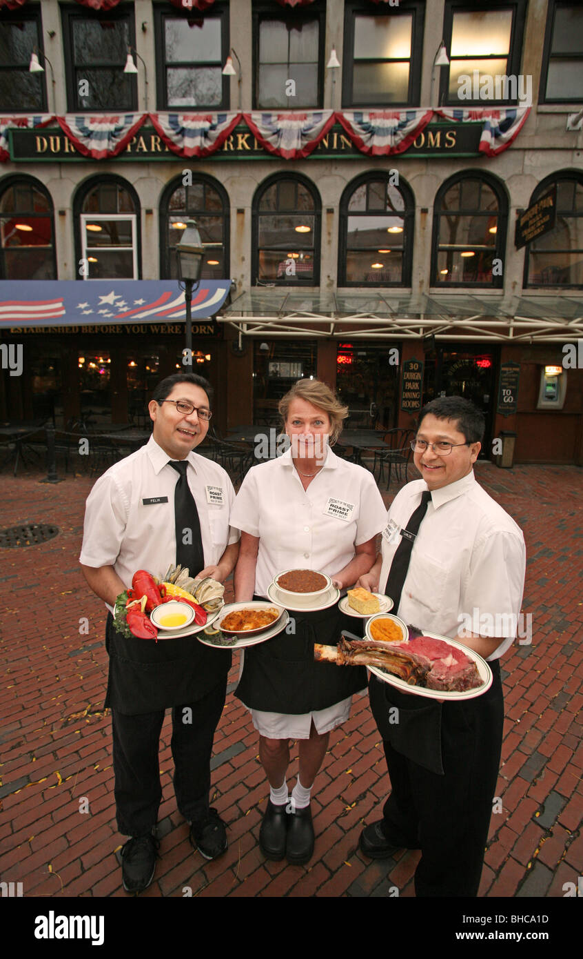 Durgin-Park restaurant Boston MA waiters waitress Stock Photo - Alamy