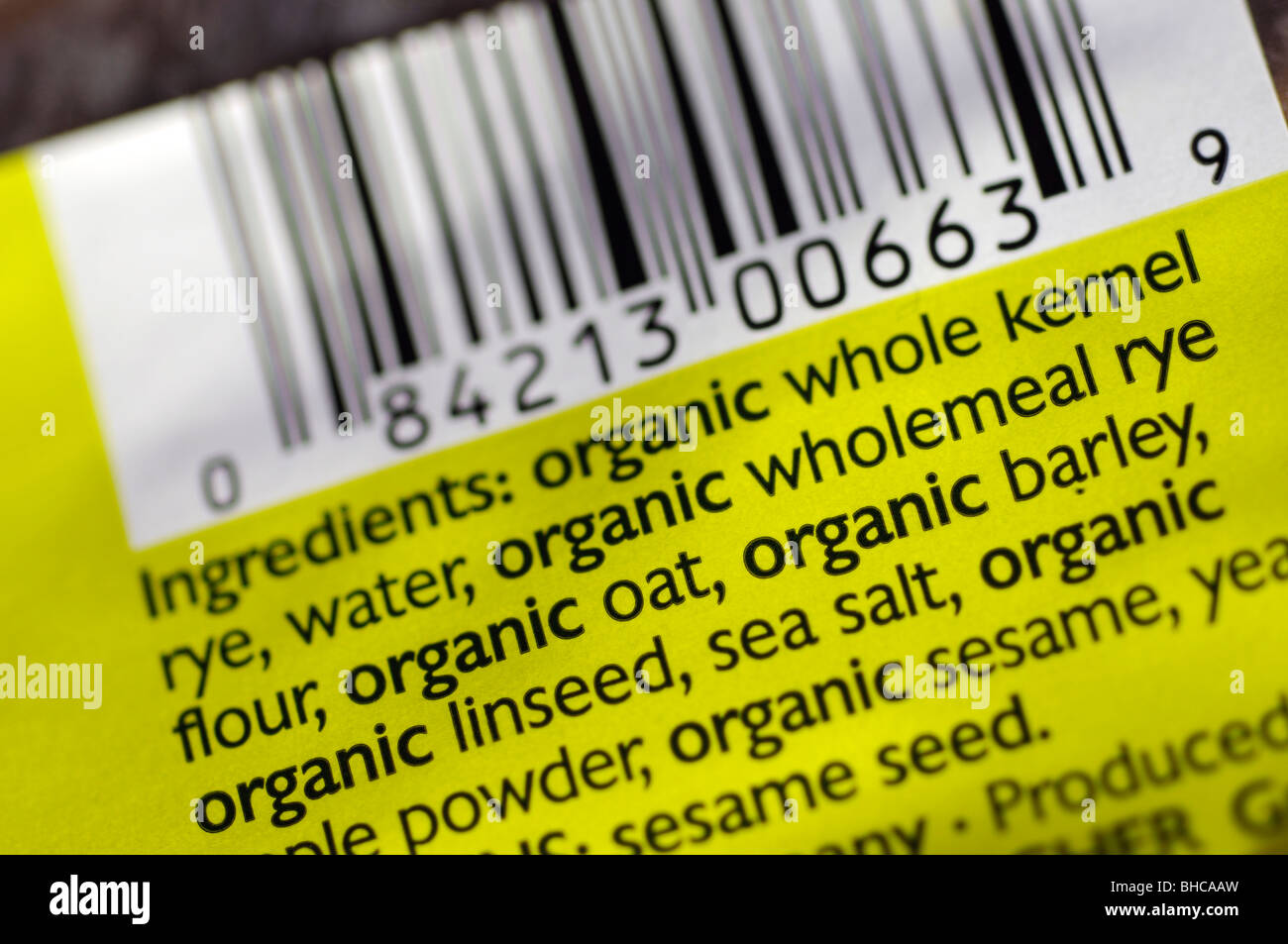 Ingredients list on packaged food Stock Photo - Alamy