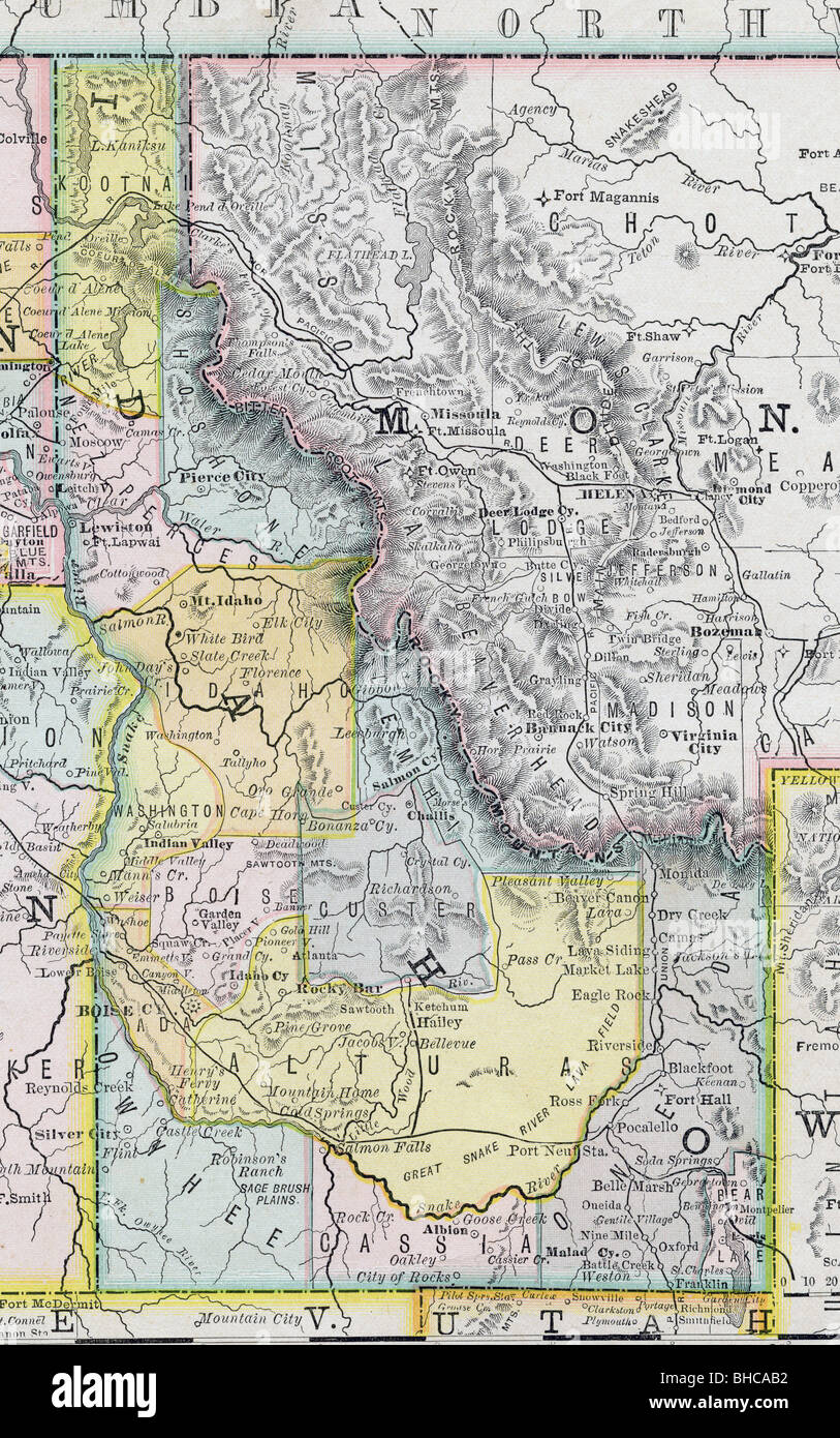 Old map idaho hi-res stock photography and images - Alamy