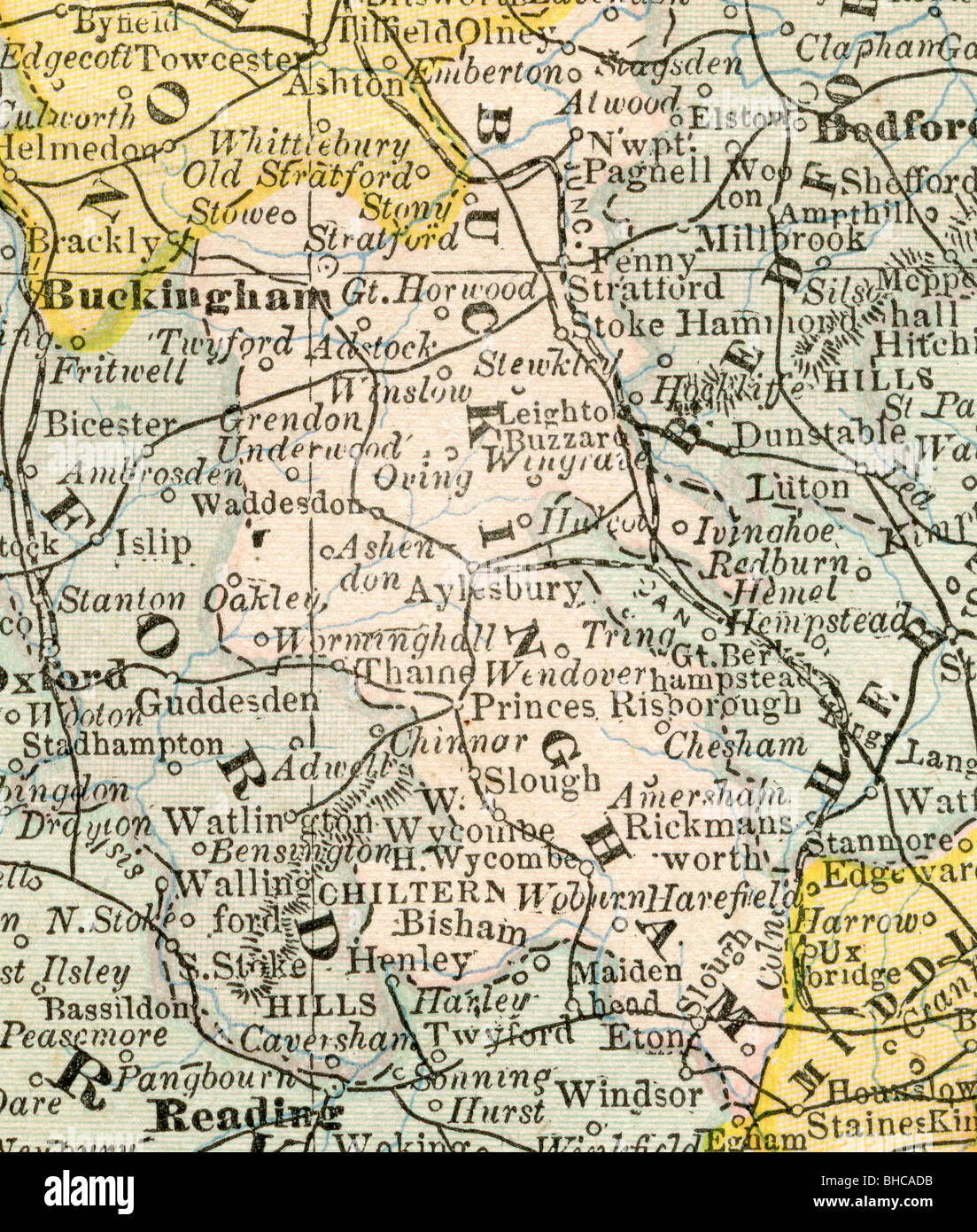 Old maps of buckingham hi-res stock photography and images - Alamy