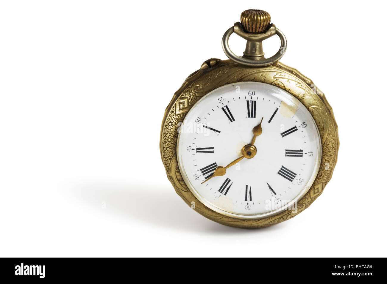 Front View of Silver Pocket Watch Stock Photo - Alamy