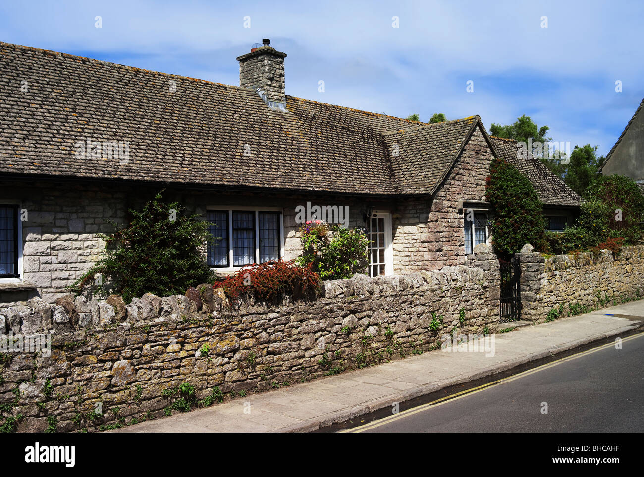 views of corfe castle vllage from the purbeck way long distance ...