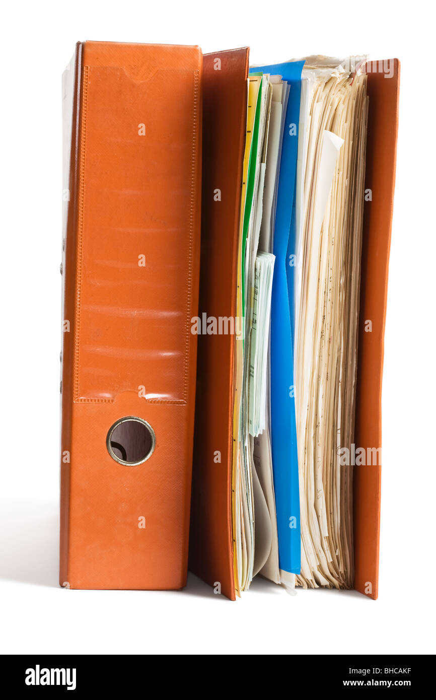 Two Old Folders on White Background Stock Photo - Alamy