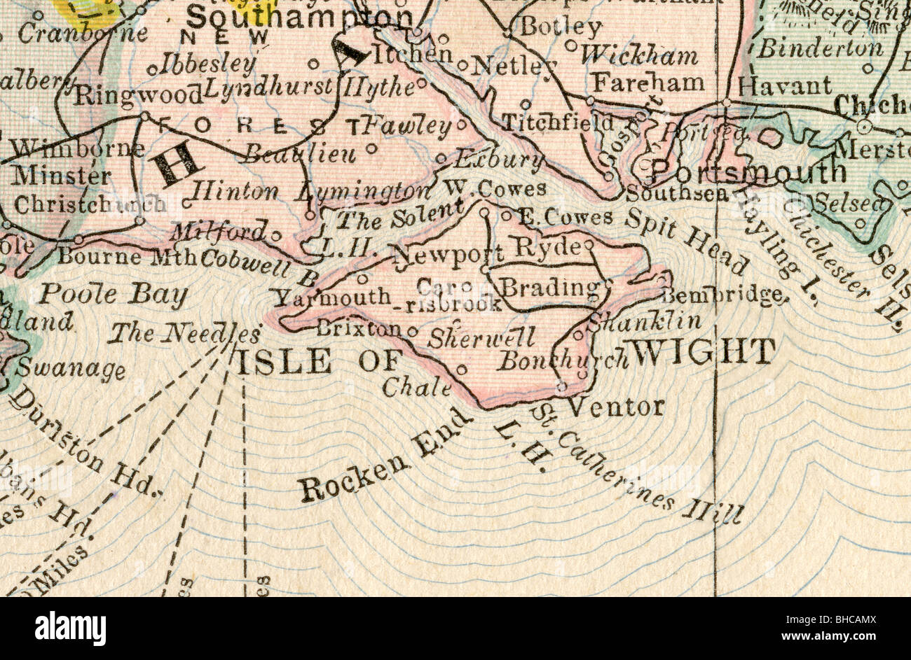Isle of wight map hi-res stock photography and images - Alamy