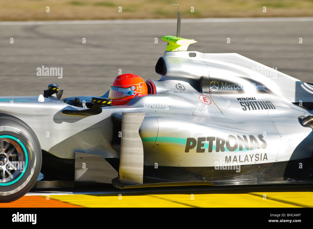 Michael SCHUMACHER testdrives the Mercedes MGP W01 Formula 1 race car ...