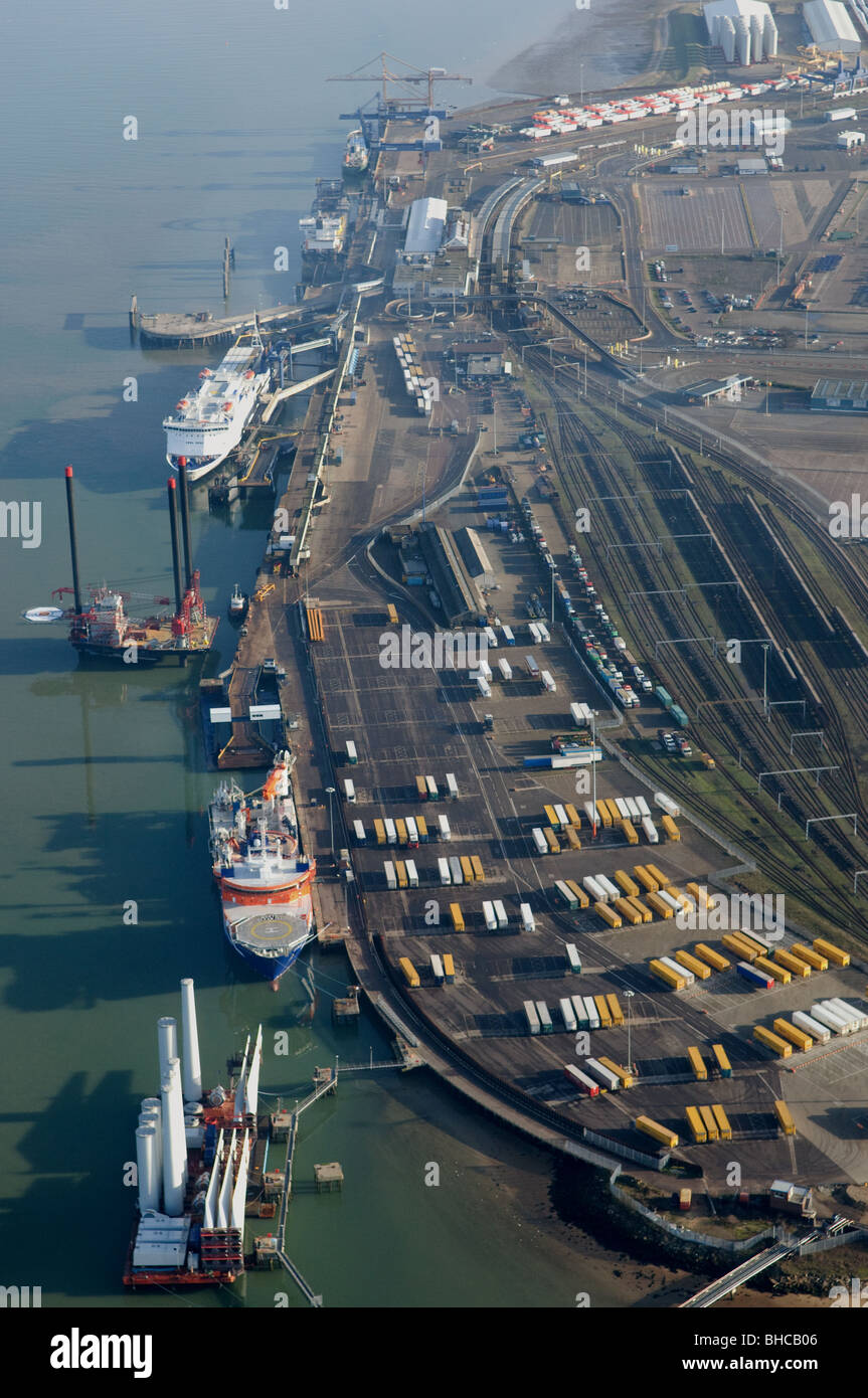 Harwich Parkstone Quay aerial view Stock Photo - Alamy
