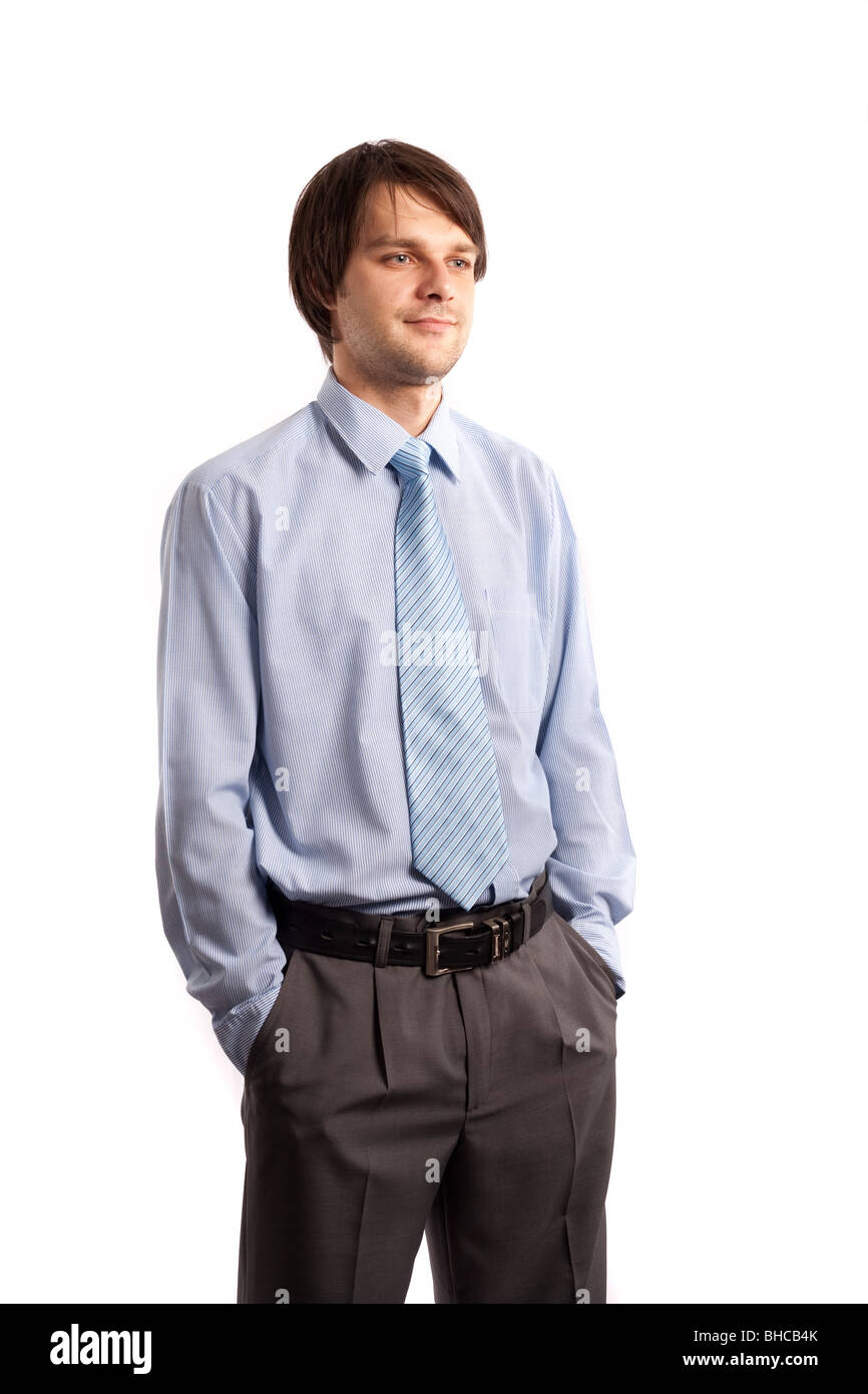 Handsome young businessman, isolated on white background Stock Photo ...