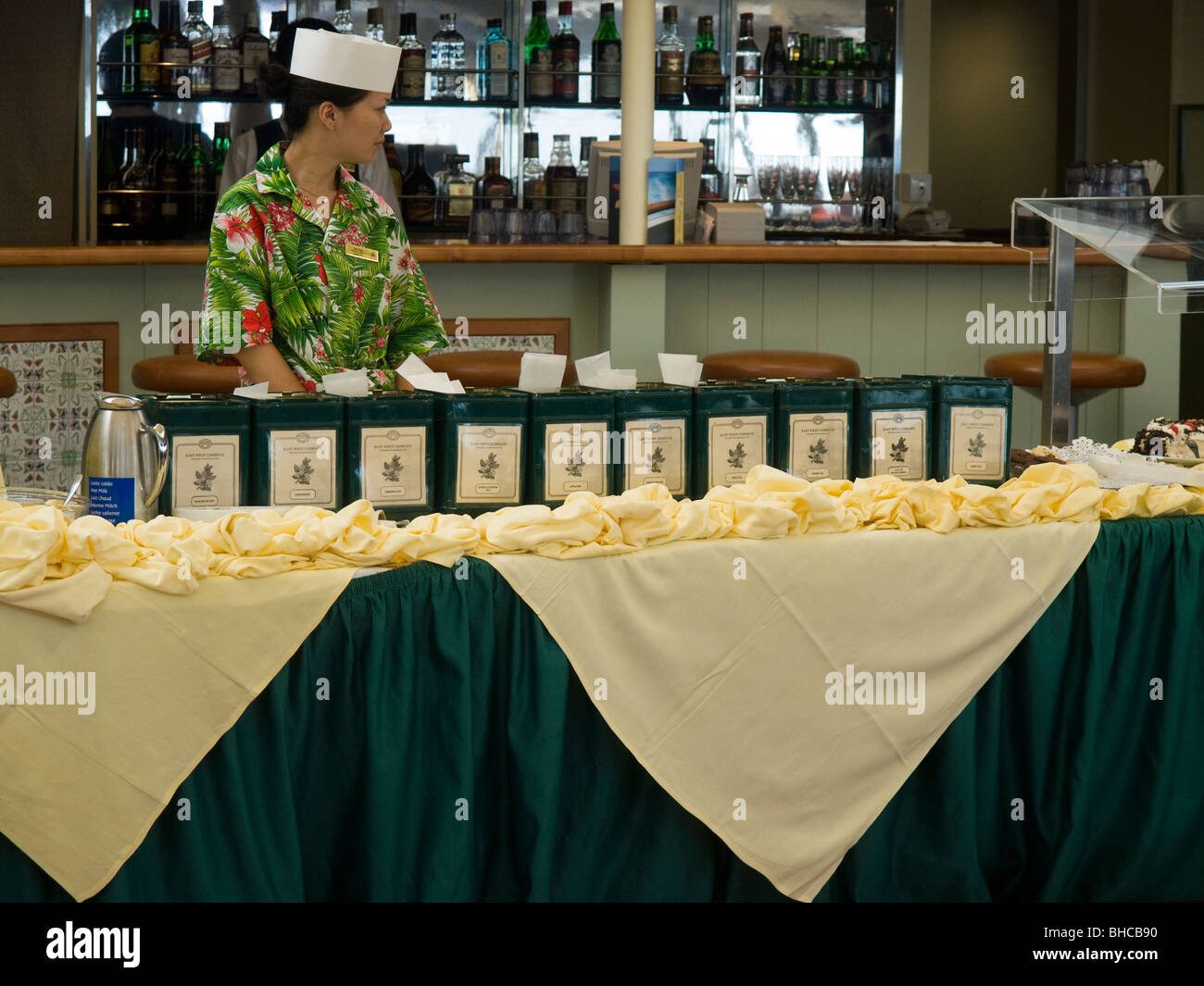 A selection of teas for afternoon tea on boar a cruise ship Stock Photo ...