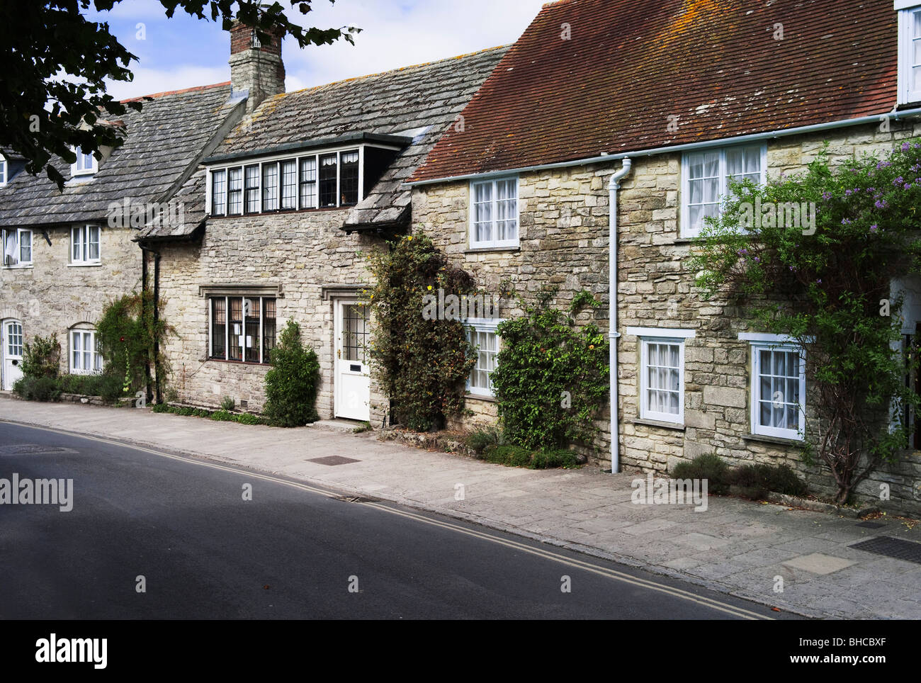 views of corfe castle vllage from the purbeck way long distance ...