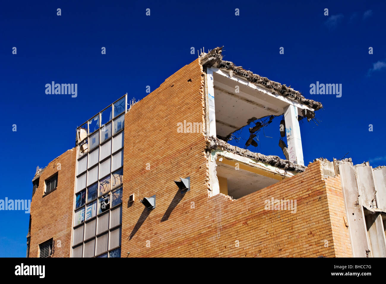 Demolition of a 1960`s building in the suburb of North Melbourne ...