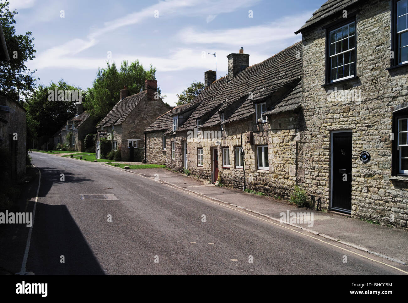 views of corfe castle vllage from the purbeck way long distance ...