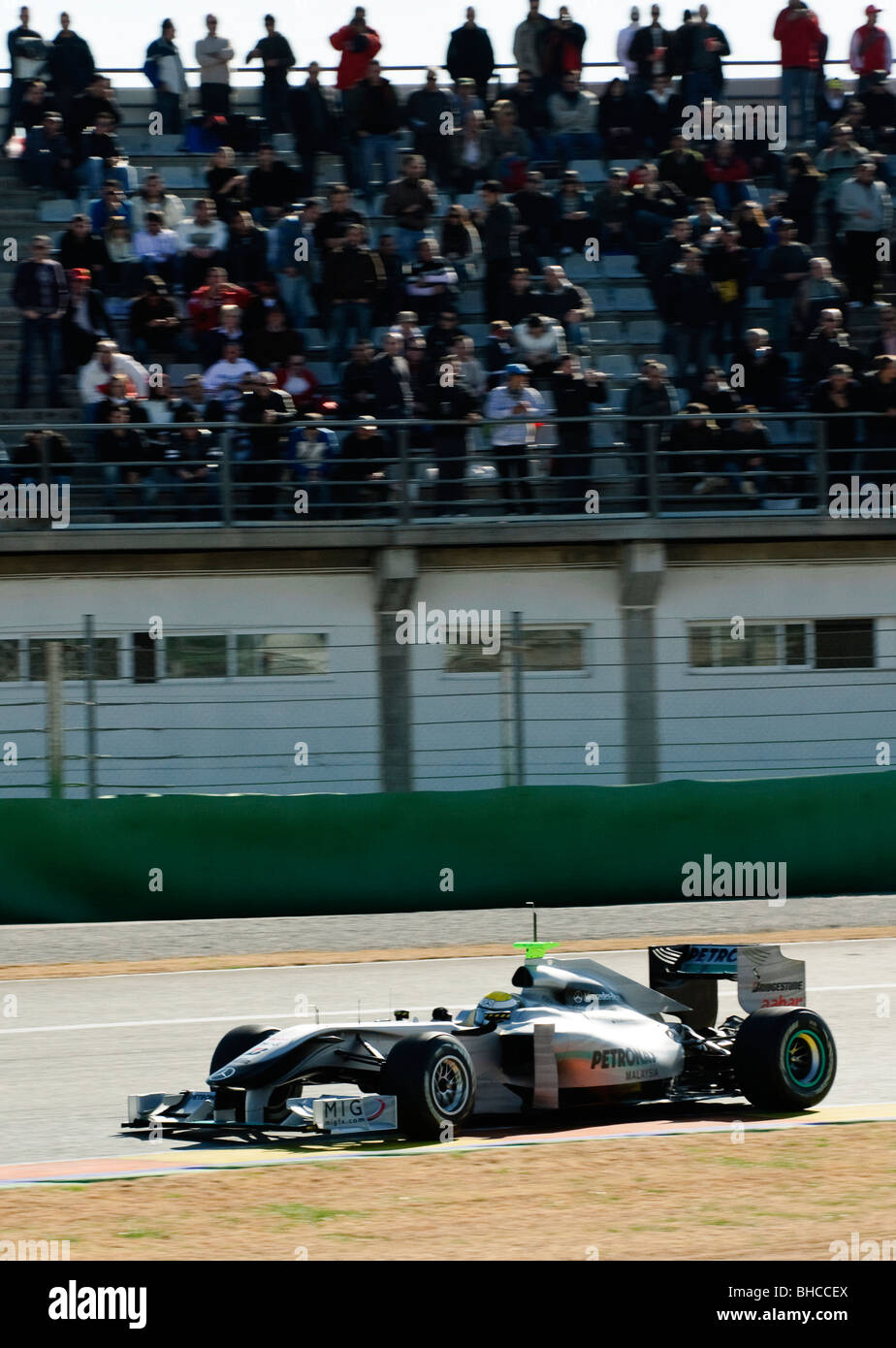 Nico ROSBERG driving the Mercedes MGP W01 Formula 1 race car in ...