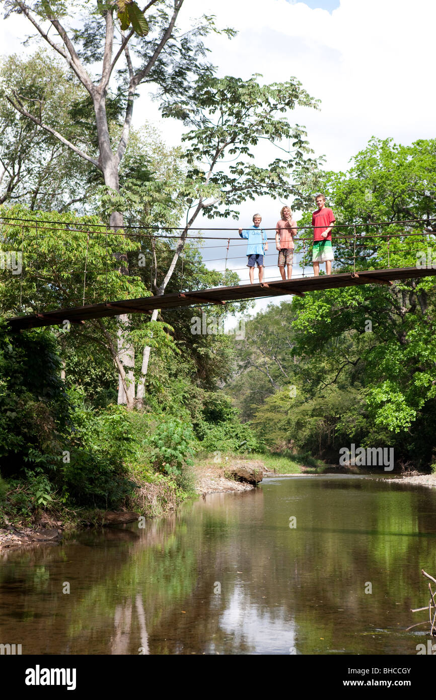 Pedestrian bridge on west coast of Costa Rica Stock Photo - Alamy