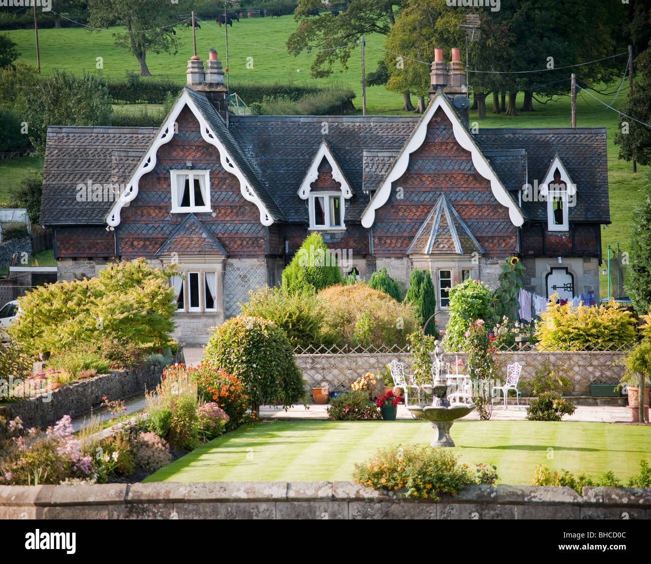 brick built house in a village in the countryside Stock Photo - Alamy