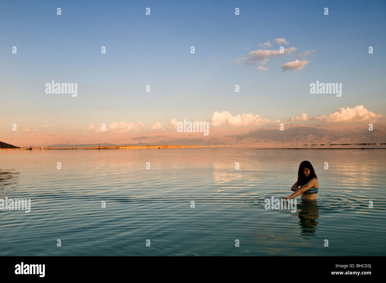 Relaxing in the Dead sea Stock Photo - Alamy