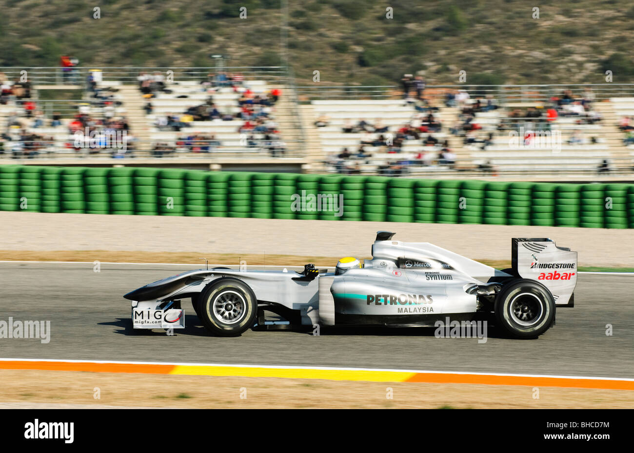 Nico ROSBERG driving the Mercedes MGP W01 Formula 1 race car in ...