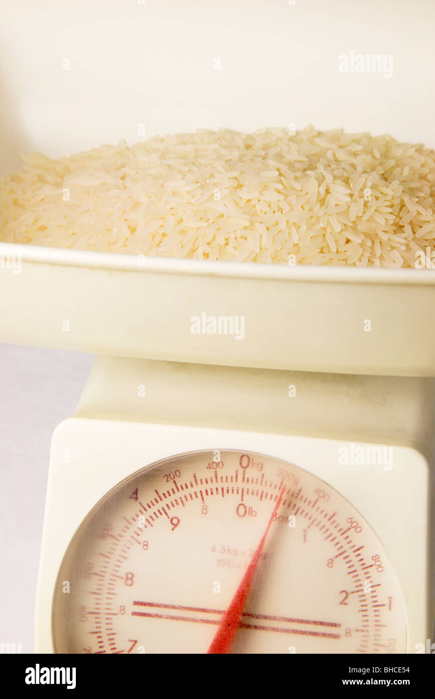 Weighing Fragrant Thai Jasmine Rice Stock Photo - Alamy