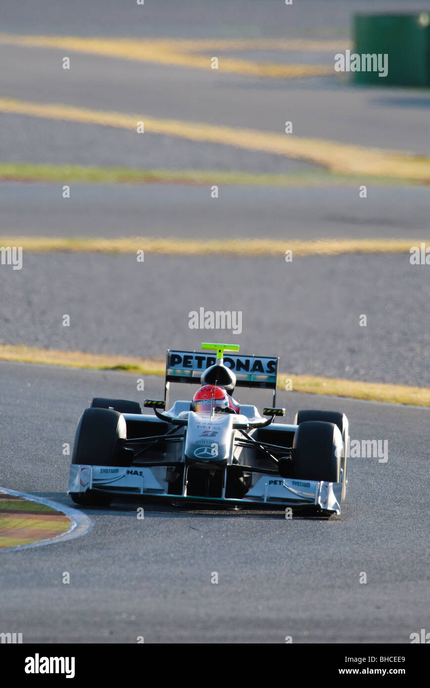 Michael SCHUMACHER testdrives the Mercedes MGP W01 Formula 1 race car ...
