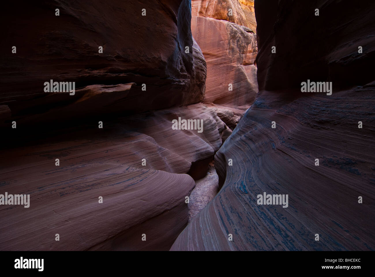 USA, Arizona, Navajo Indian Reservation. Colorful sandstone strata in ...