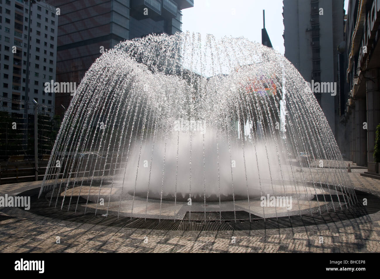 A water fountain with many jess of water seen in Macau Stock Photo - Alamy